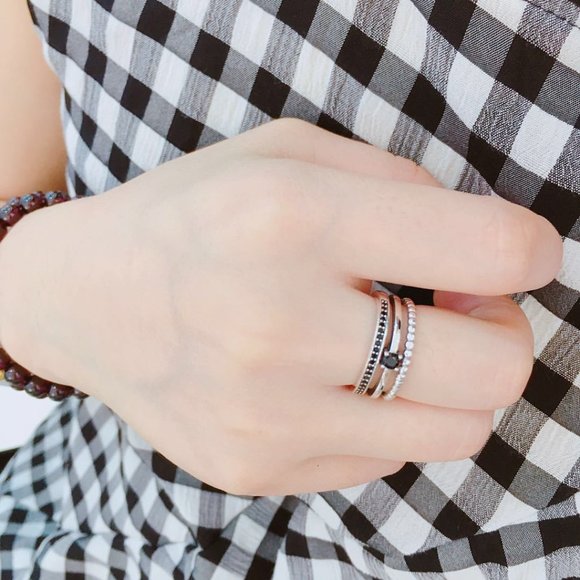 Jewelry | 925 Silver Vintage Double Line Diamond Ring | Poshmark